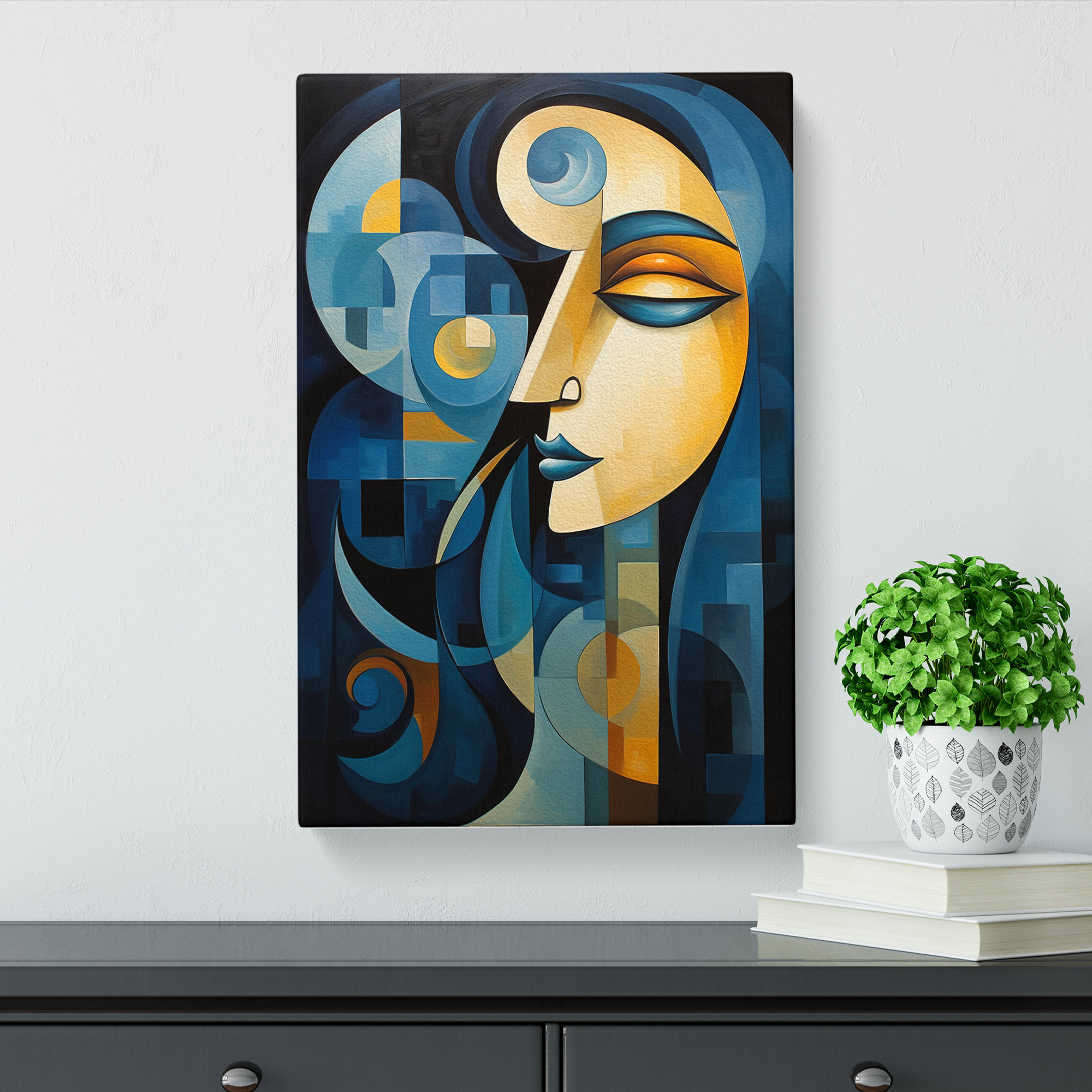 Metro Lane Moon Cubism No.3 - No Frame Print | Wayfair.co.uk