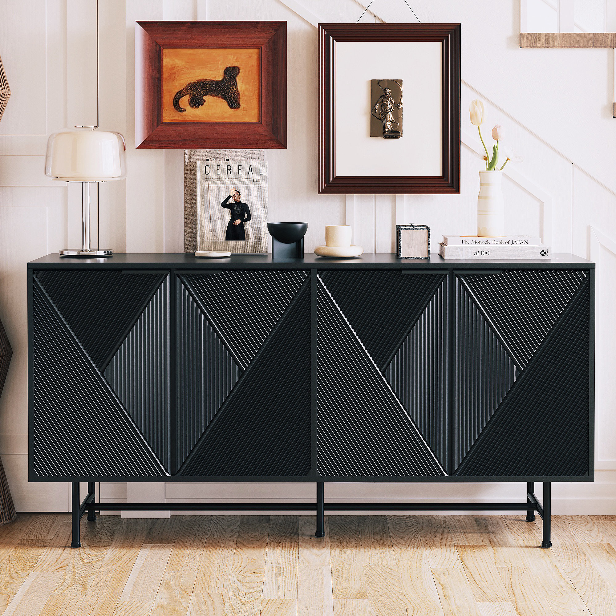 Latitude Run® Vivara 57''W Accent Sideboard With Adjustable Shelves ...