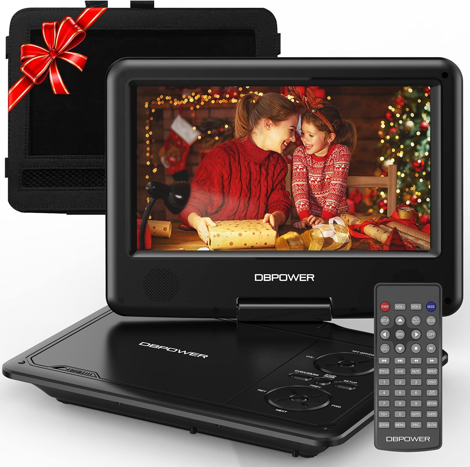 DBPOWER 11.5" Portable DVD Player, 9" Swivel Screen, Support CD/DVD/SD ...
