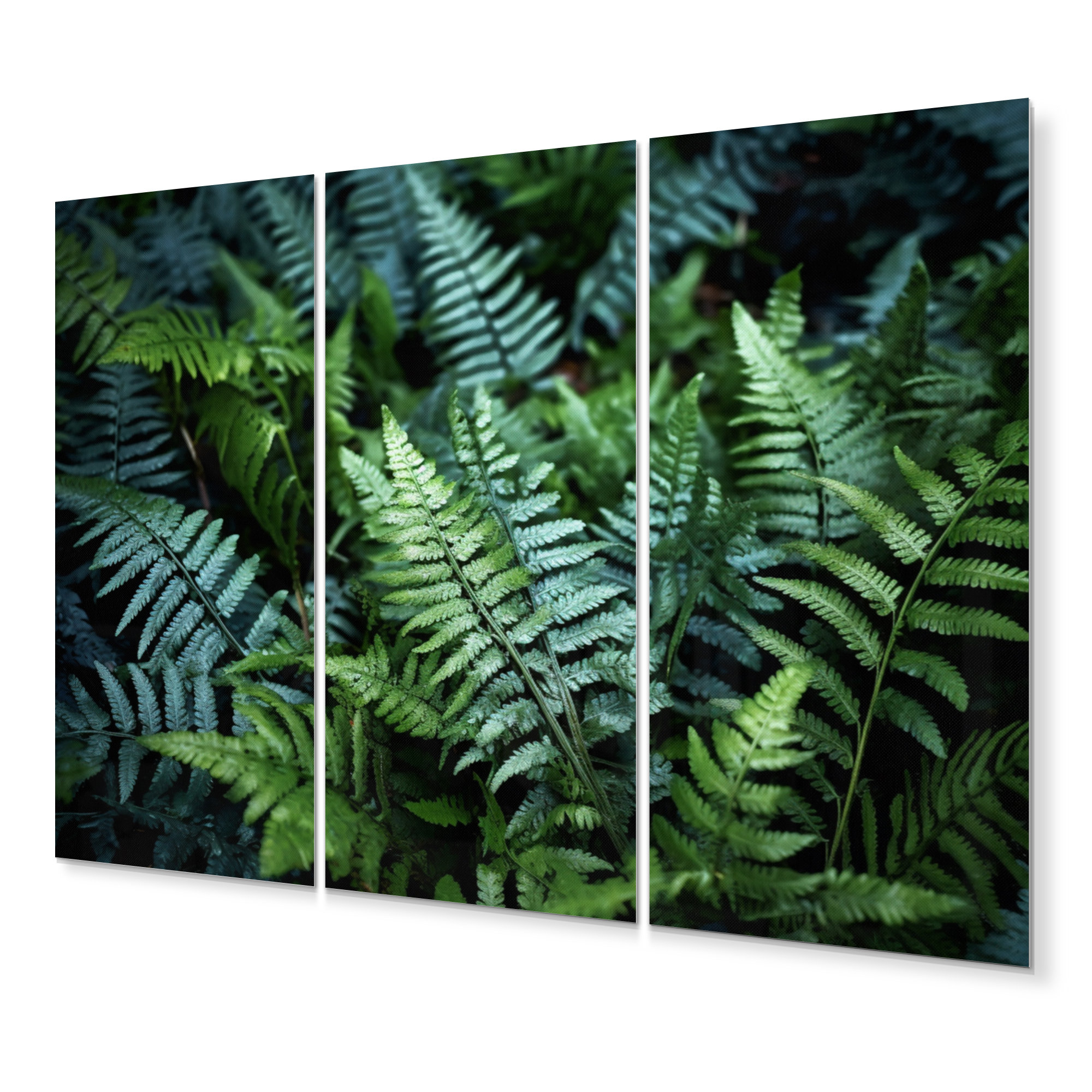 Gracie Oaks Green Fern Scenery IV - Floral Metal Wall Decor Set | Wayfair