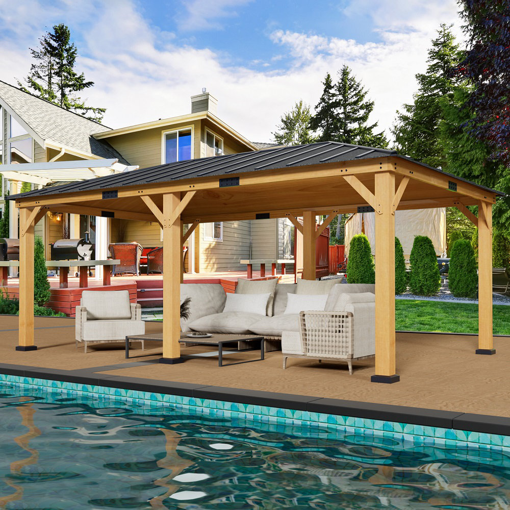 Arlmont & Co. Greenhouse L 12 ft. D Solid wood garden pavilion et ...