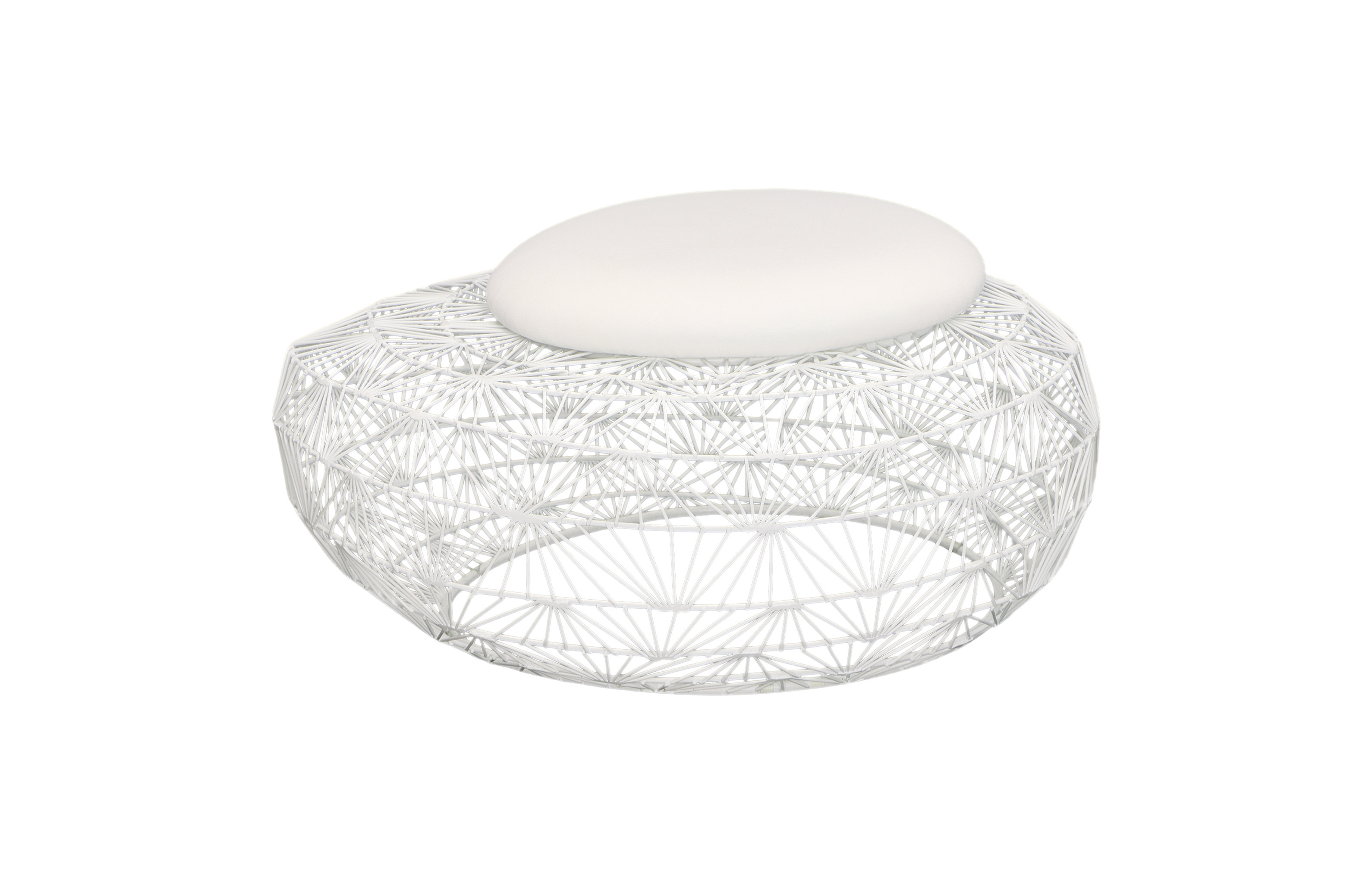 Phillips Collection Wire Mesh Stone Stool with Cushion | Wayfair