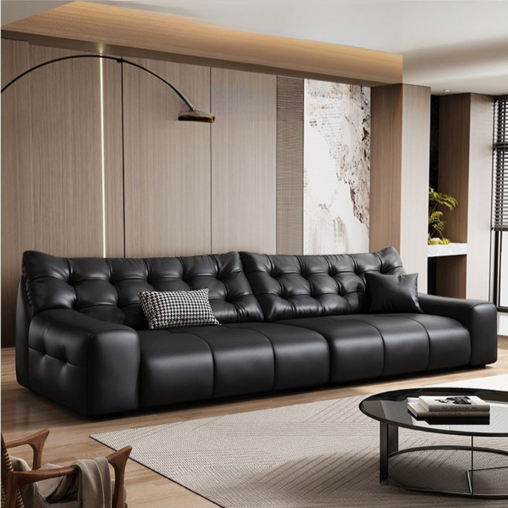 Danbenla design French Retro Modern Simple Black Sofa Upholstered Sofa | Wayfair