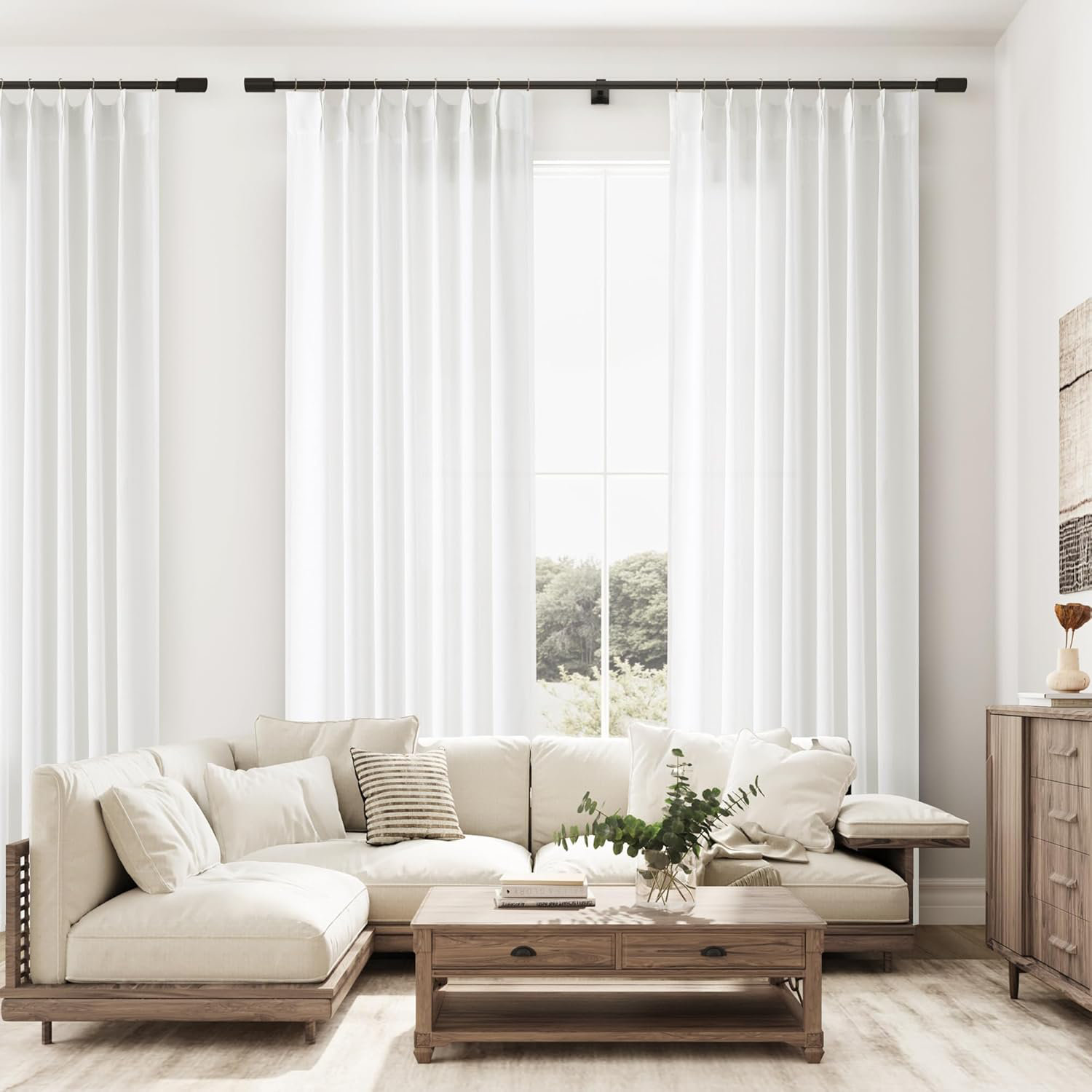 ENDROM 2 Panel Privacy Semi Sheer Window Curtain | Wayfair