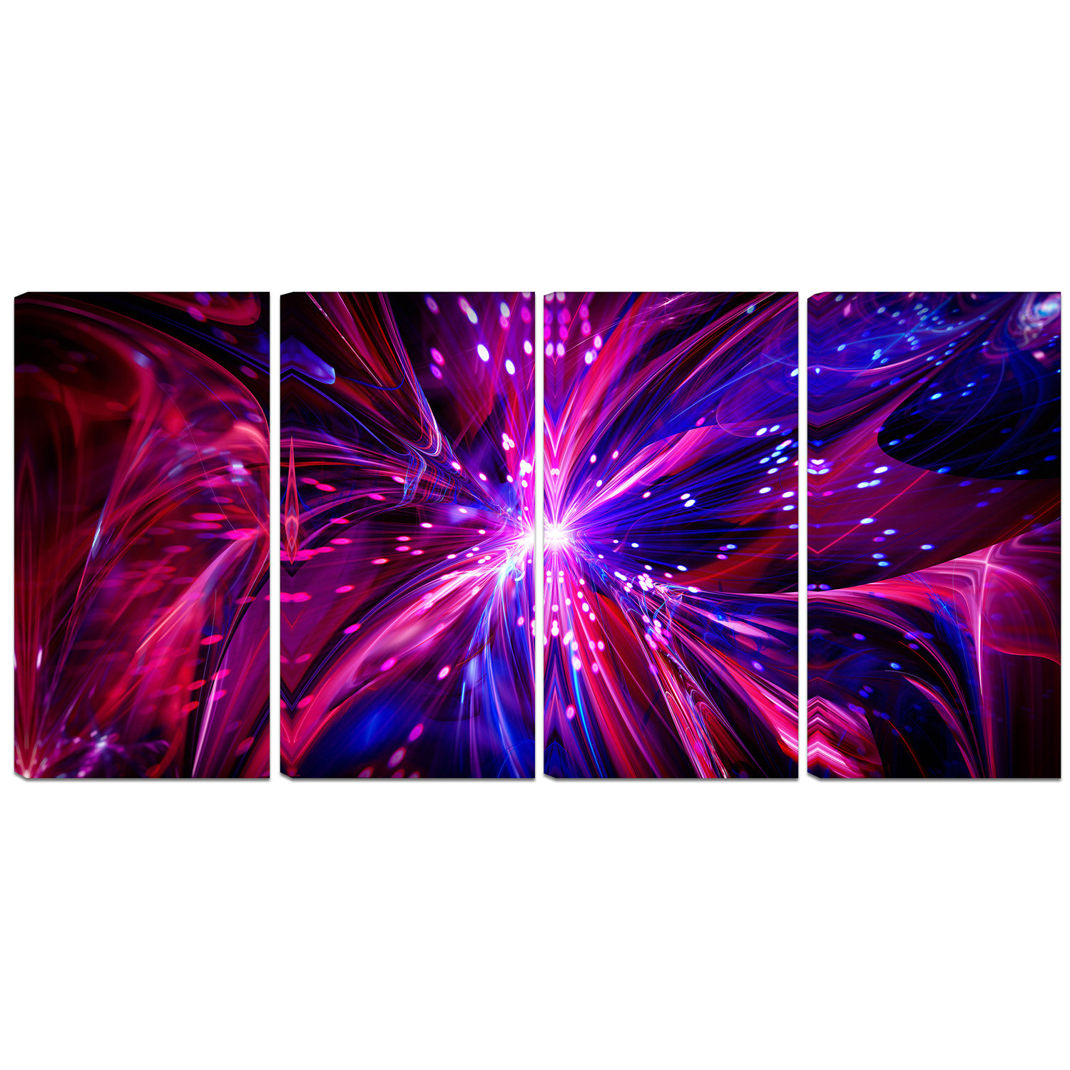 Design Art Metal 'Pink/Purple Dreams Come True' 4 Piece Graphic Art Set ...