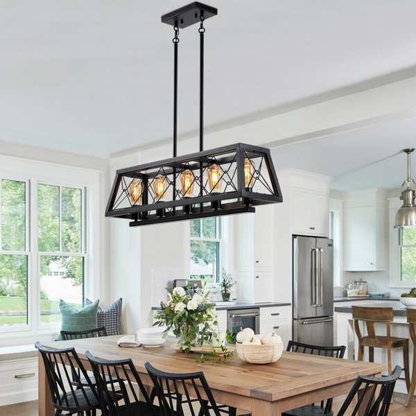 17 Stories 4 - Light Kitchen Island Rectangle Chandelier - Wayfair Canada