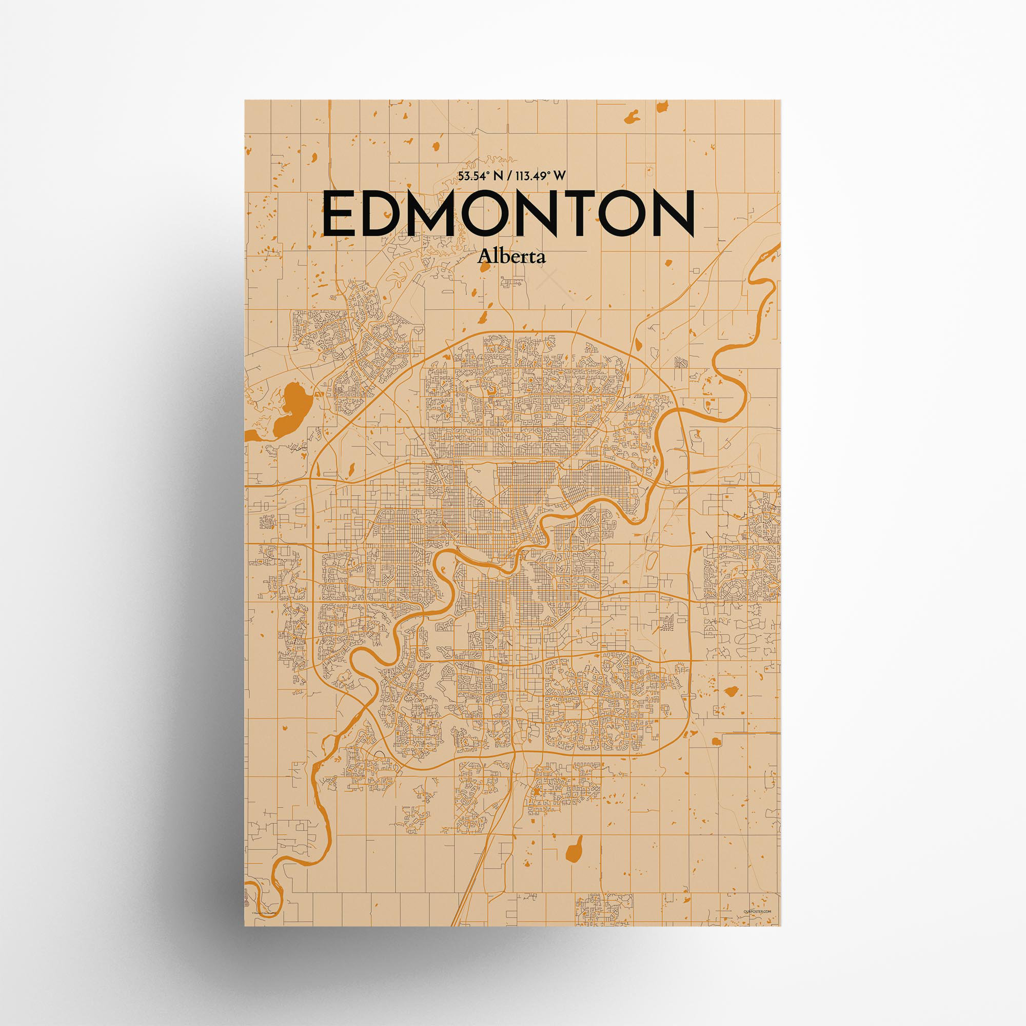 Trinx Edmonton City Map Graphic Art | Wayfair