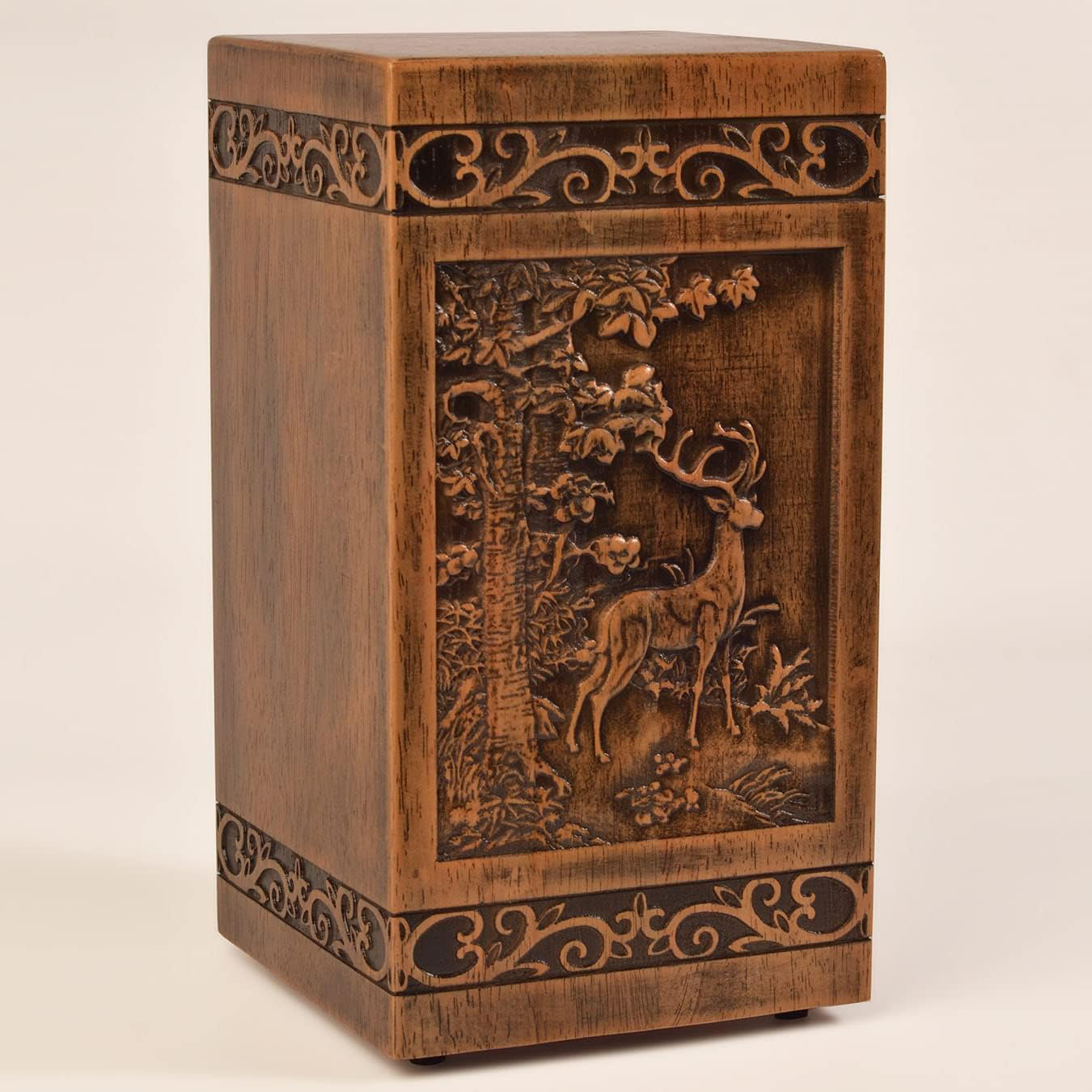 Loon Peak® Wooden Cremation Urn For Human Wood Ashes Decorative Box ...