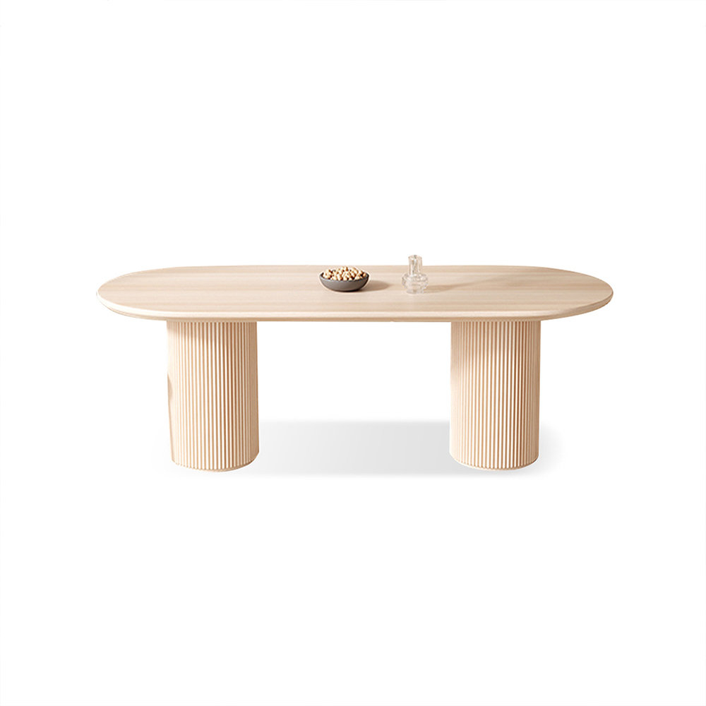 Mass Furni Burlywood Oval Solid Wood Dining Table - Wayfair Canada