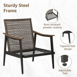 Bayou Breeze Alilet Patio Chair with Cushions and Ottoman & Reviews ...