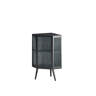 Mercer41 Floor Coner Cabinet With Tempered Glass Door & Storage Shelves ...