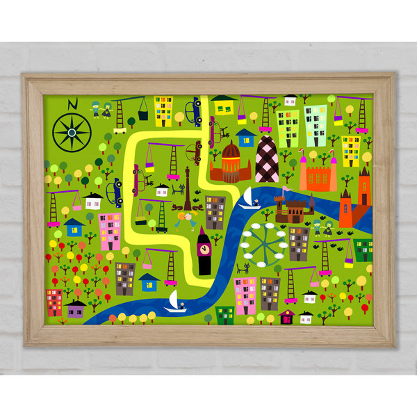 Roomie Kidz Childs Map Of The City - Einzelner Bilderrahmen Kunstdrucke ...
