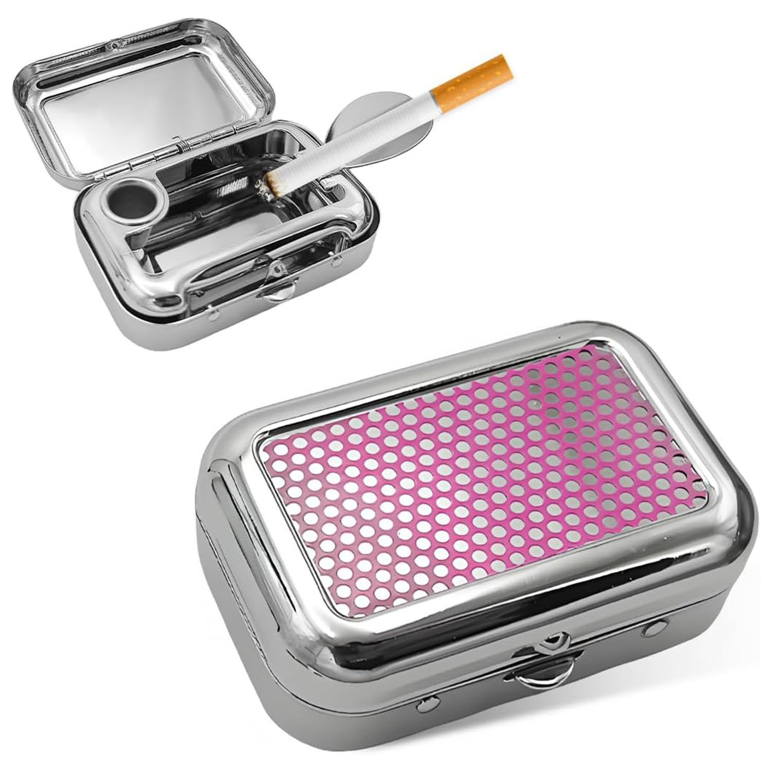 ULIMUS Portable Ashtrays, Stainless Steel Carry-On Mini Ashtray With ...