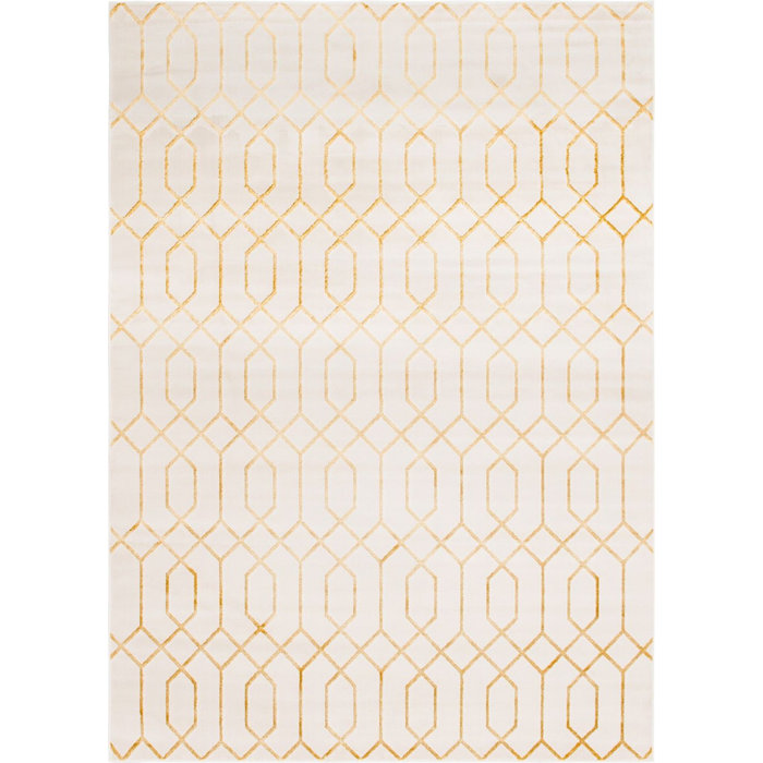 Mercer41 Corando Ivory/Gold Rug | Wayfair