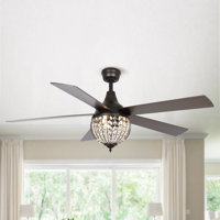 Willa Arlo™ Interiors 52" Wilcher 5 - Blade Crystal Ceiling Fan with ...