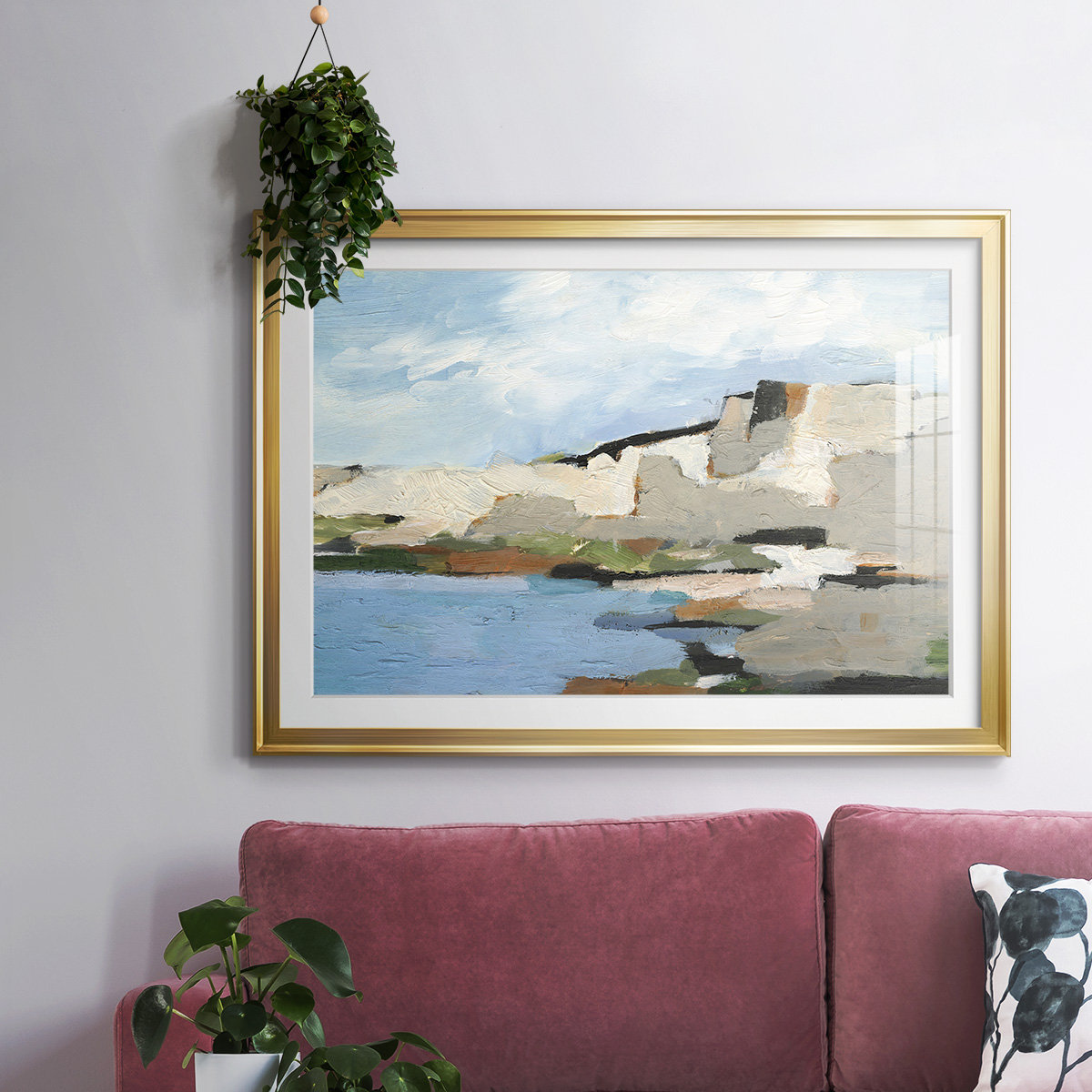 Highland Dunes White Rock Cliffs II-FramedFramed Print W Beveled Matt ...