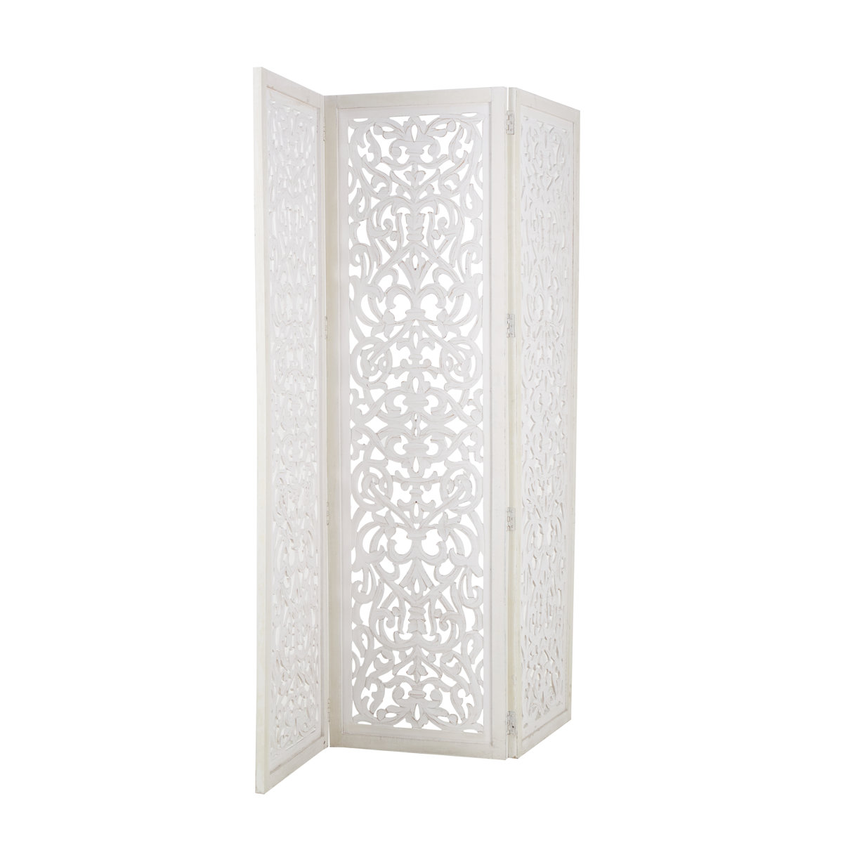 One Allium Way® Wooden Handmade Hinged Foldable Partition 3 Panel ...