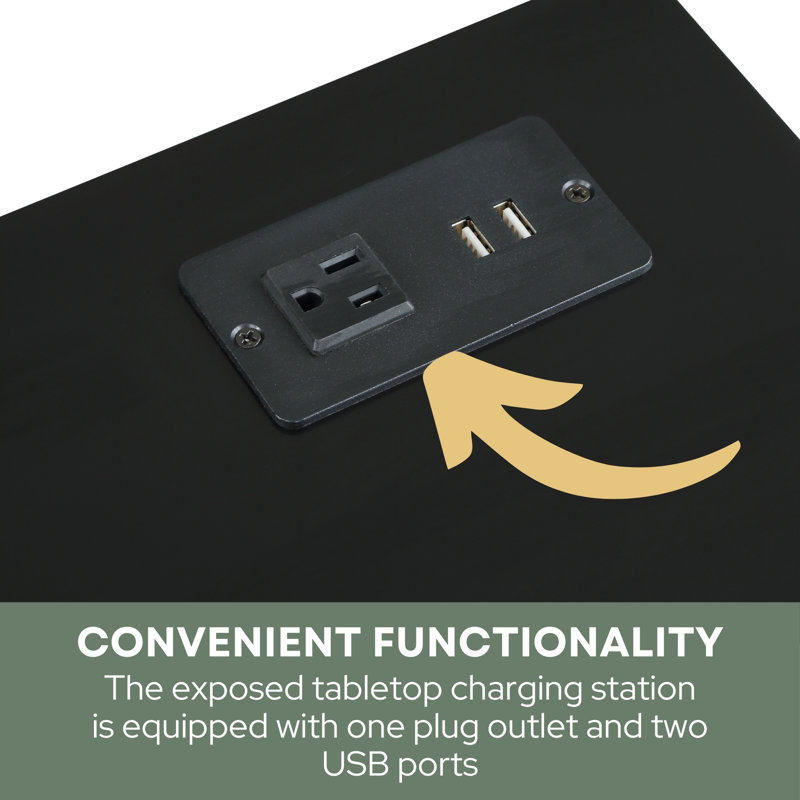 Red Barrel Studio® Ashrith 24'' Tall 2 - Drawer End Table with Built-In ...