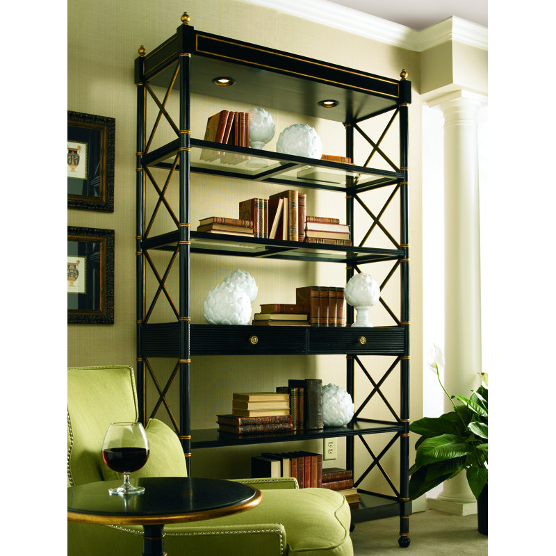 Sherrill Occasional Masterpiece 90" H x 48" W Solid Wood Etagere ...