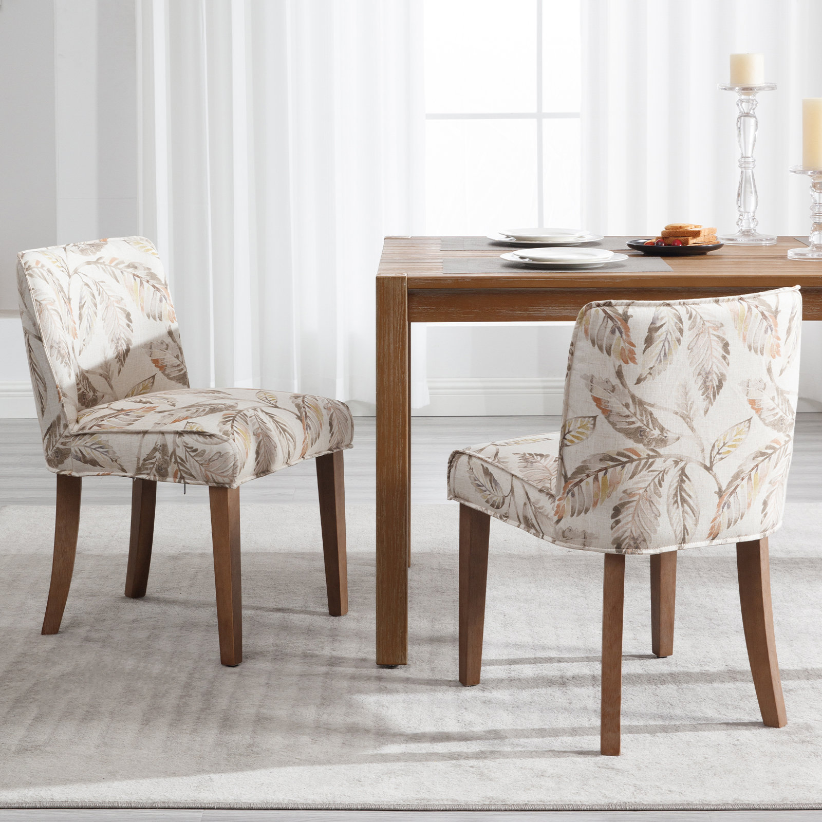 Lark Manor™ Farmhouse Dining Chairs Upholstered Kitchen Chair Wooden ...