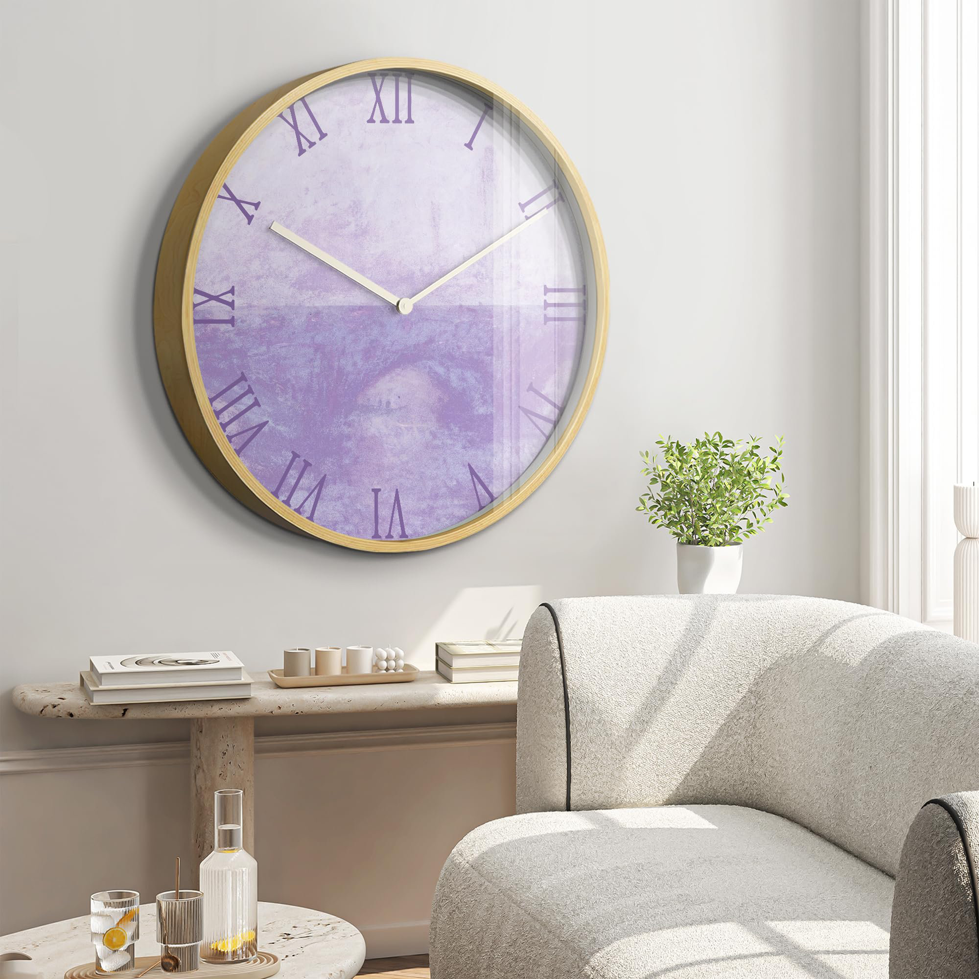 SIGNLEADER Lavender Roman Numeral Illustrations Modern Silent Wooden ...