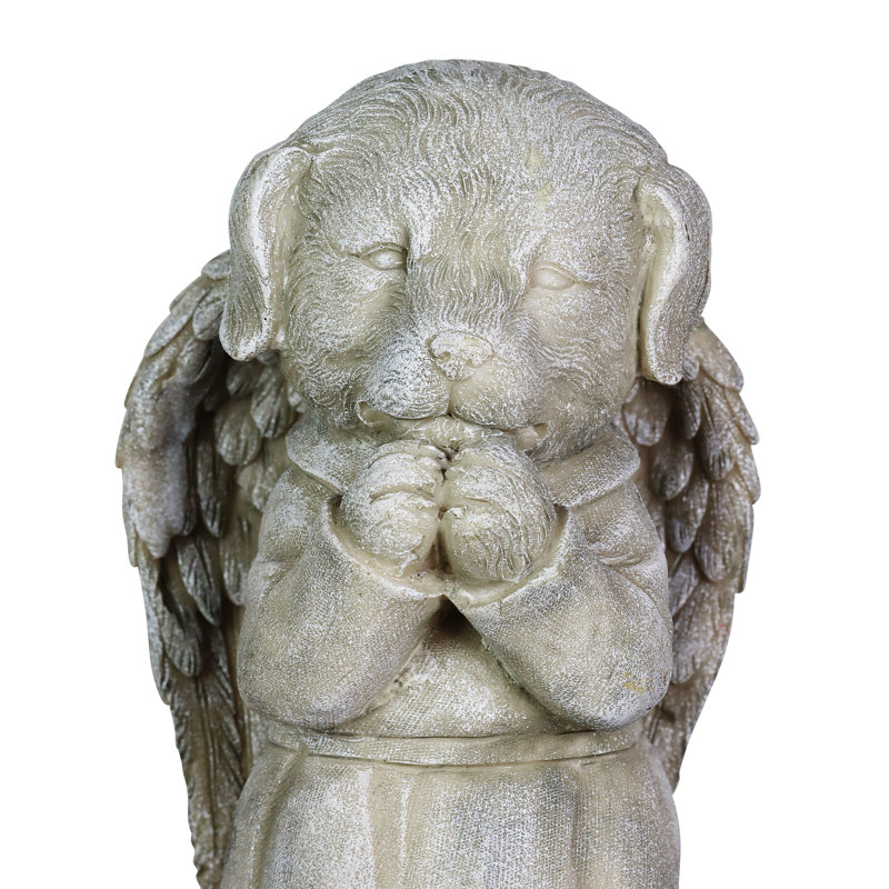 Exhart Praying Dog Angel Garden Statue, 7.5 Inches tall | Wayfair
