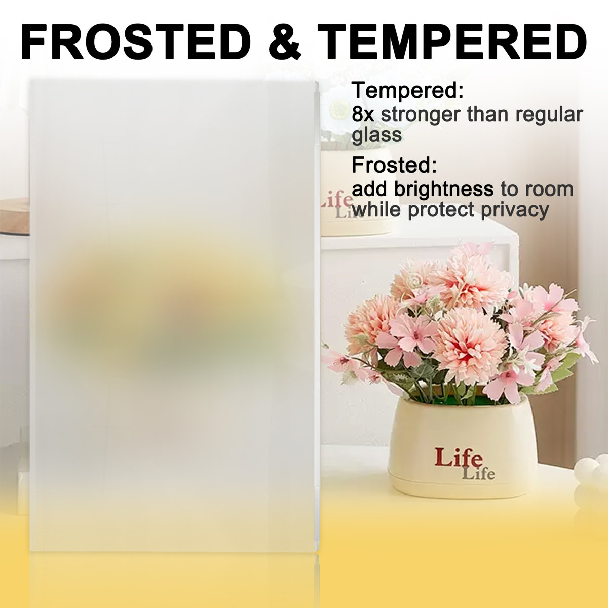 Home Worthy Interior 80/96''H Frosted Half Glass Slab Door Primed Solid ...