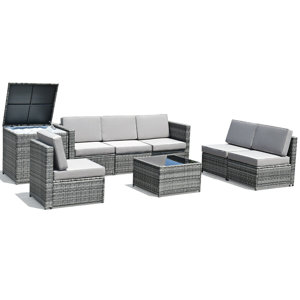 Ebern Designs Burand 6 - Person Outdoor Seating Group with Cushions ...