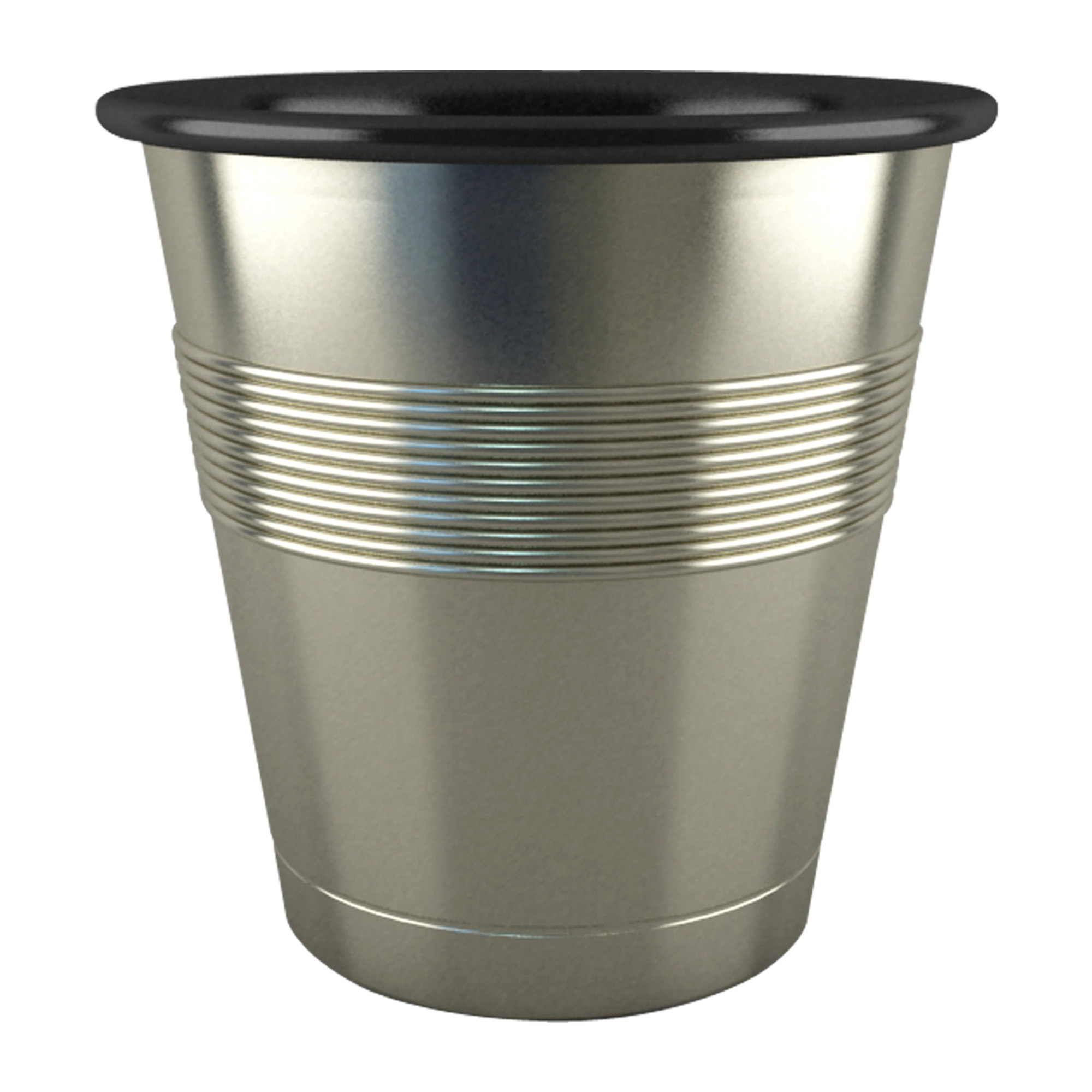 Nu Steel Set Of 2 Round Metal Small 2.5 Gallon Recycle Trash Can ...