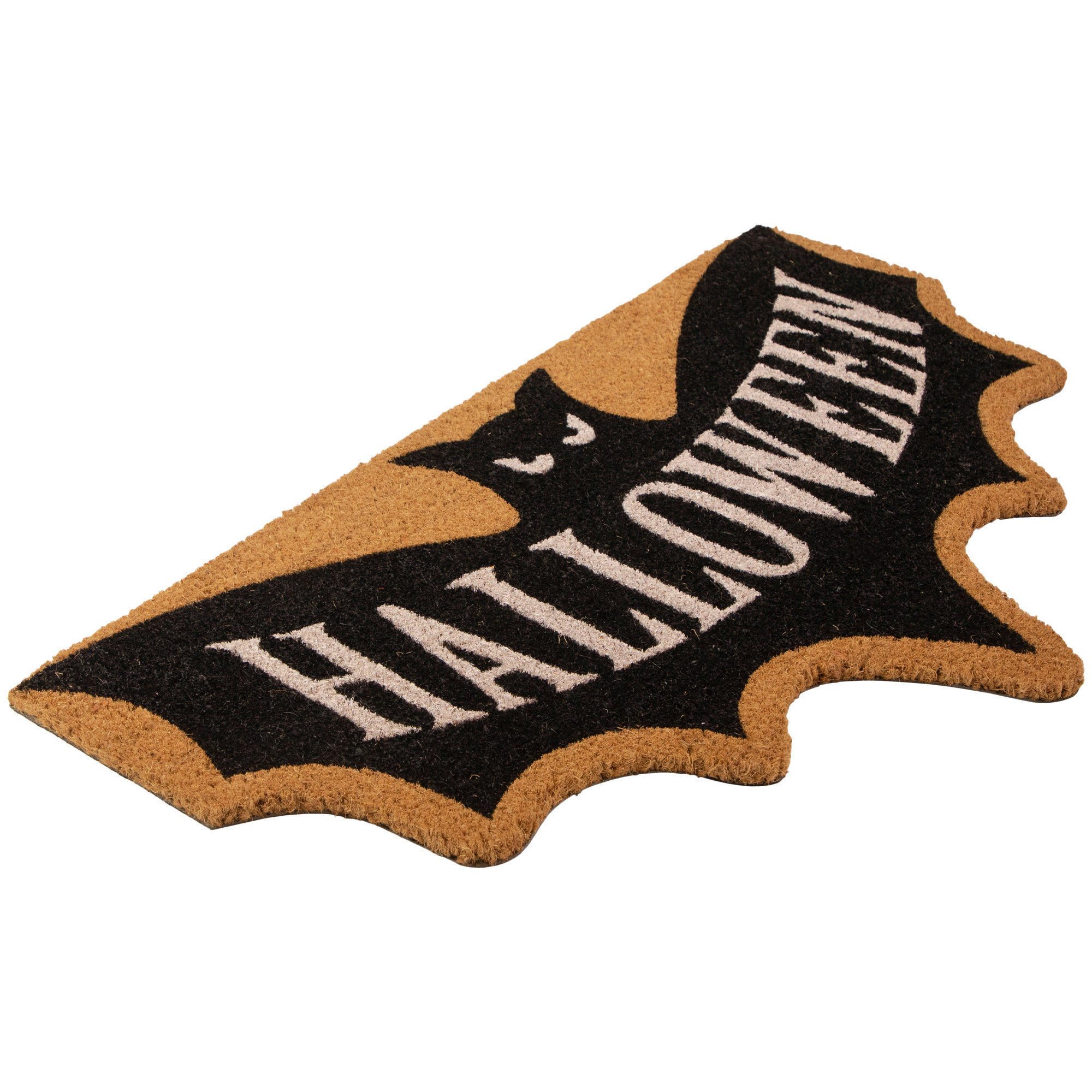 Northlight Seasonal Natural Coir "Halloween" Bat Shaped Doormat 18" x ...