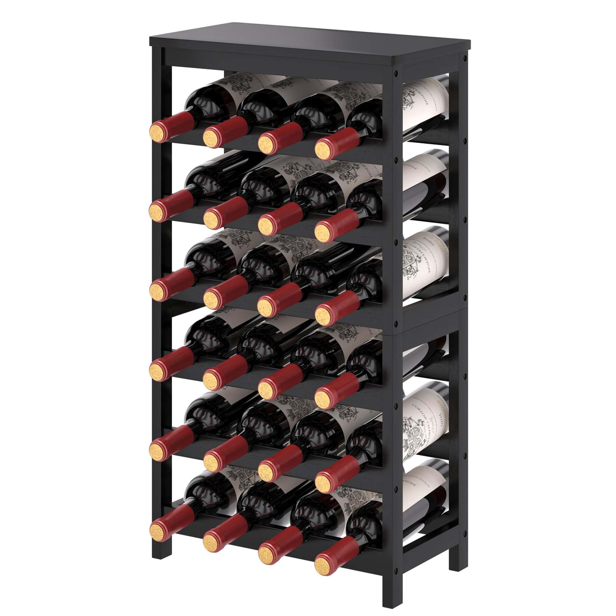 Red Barrel Studio® 24-Bottle Wine Rack Freestanding Floor, 6-Tier Wine ...