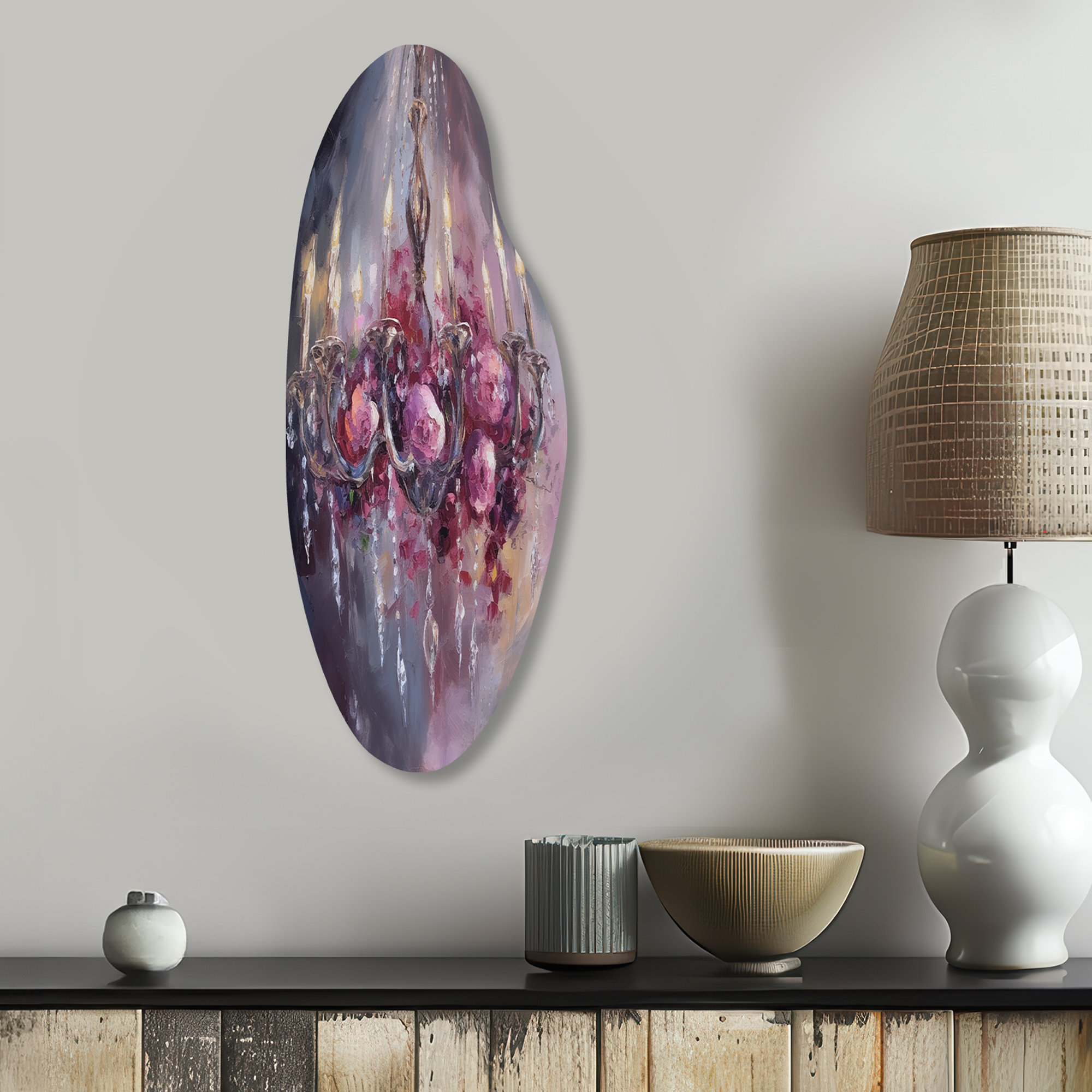 Design Art Elegant Floral Chandelier I - Chandelier Curved Shape ...