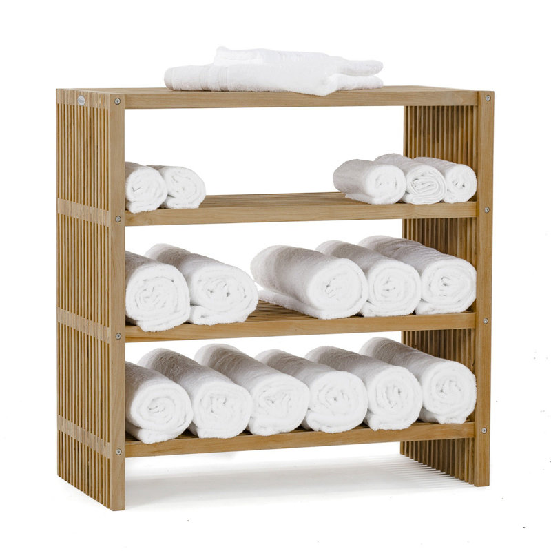 Westminster Teak Solid Wood Free-Standing Bathroom Shelves | Wayfair