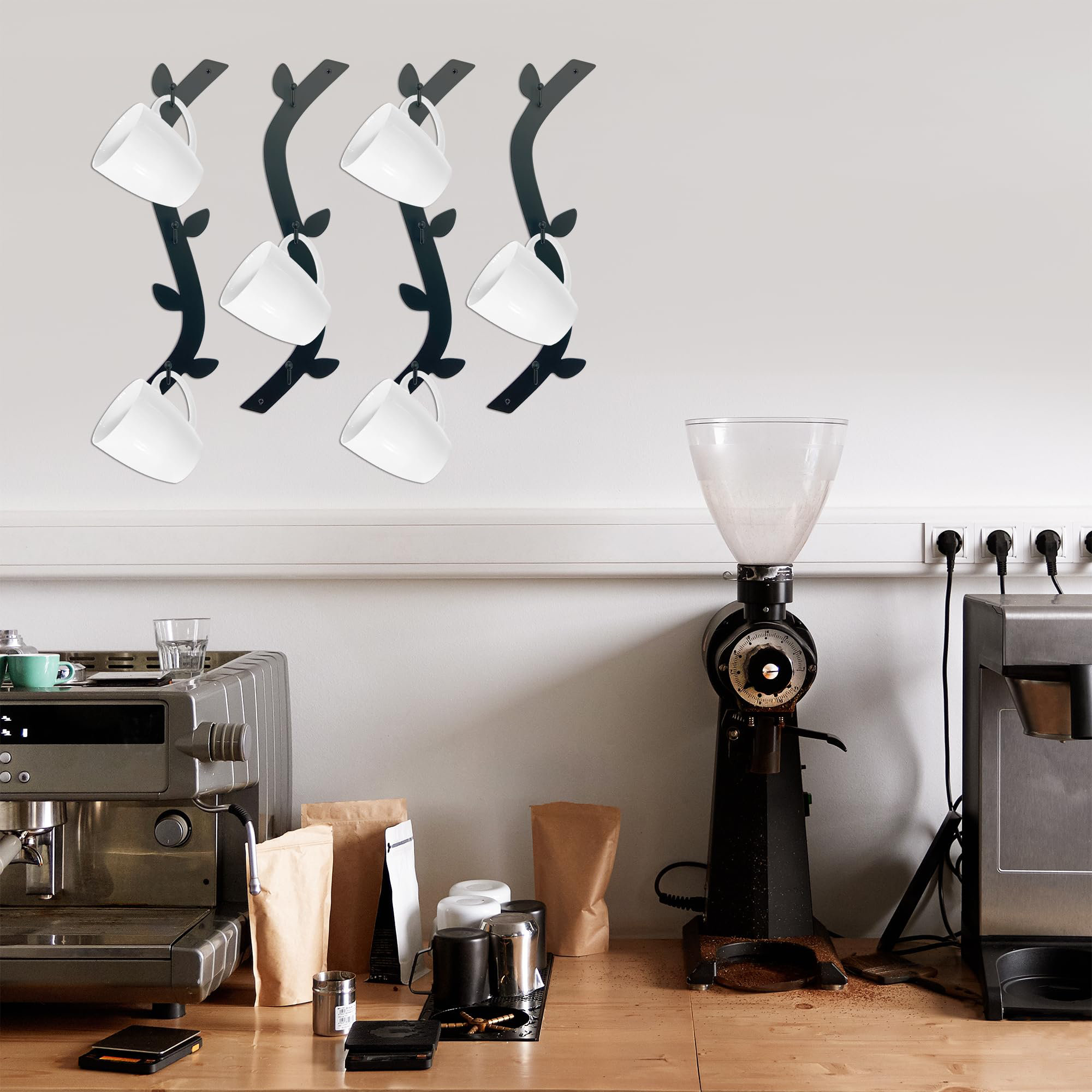 Ophelia & Co. Coffee Mug Wall Rack Coffee Mug Trees For Wall Metal Mug ...