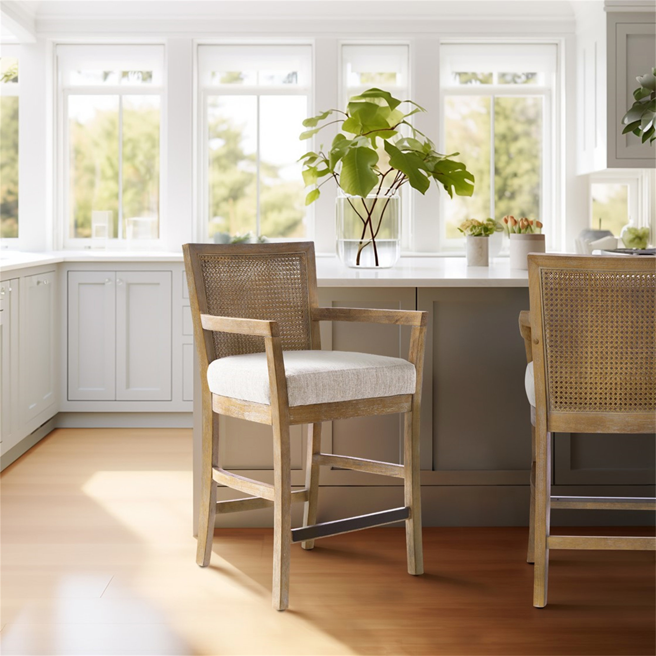 Bayou Breeze Cane Back Counter Stool | Wayfair