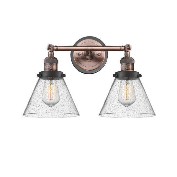 Longshore Tides Angelos 2-Light Dimmable Antique Copper Vanity light ...