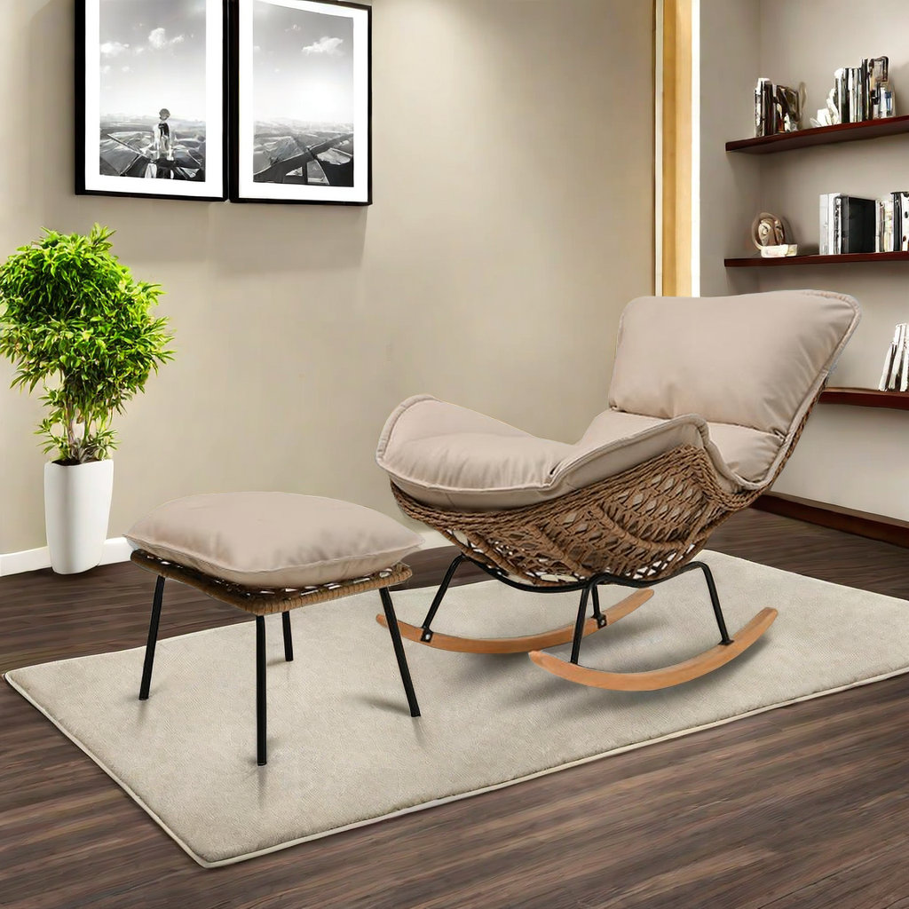 ComfySofa.s PE alloy woven rocking chair | Wayfair