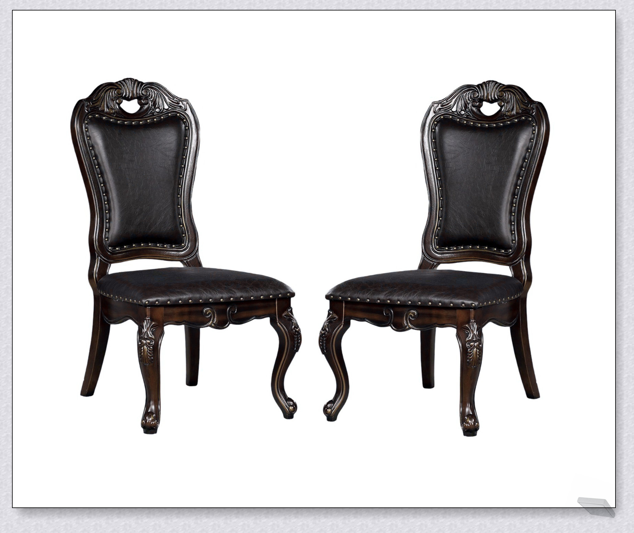 Canora Grey Traditional Classic Design 2pcs Side Chairs, Walnut Solid ...
