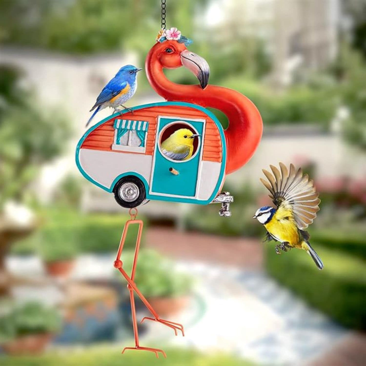 Arlmont & Co. Outdoor Flamingo Bird House - Wayfair Canada