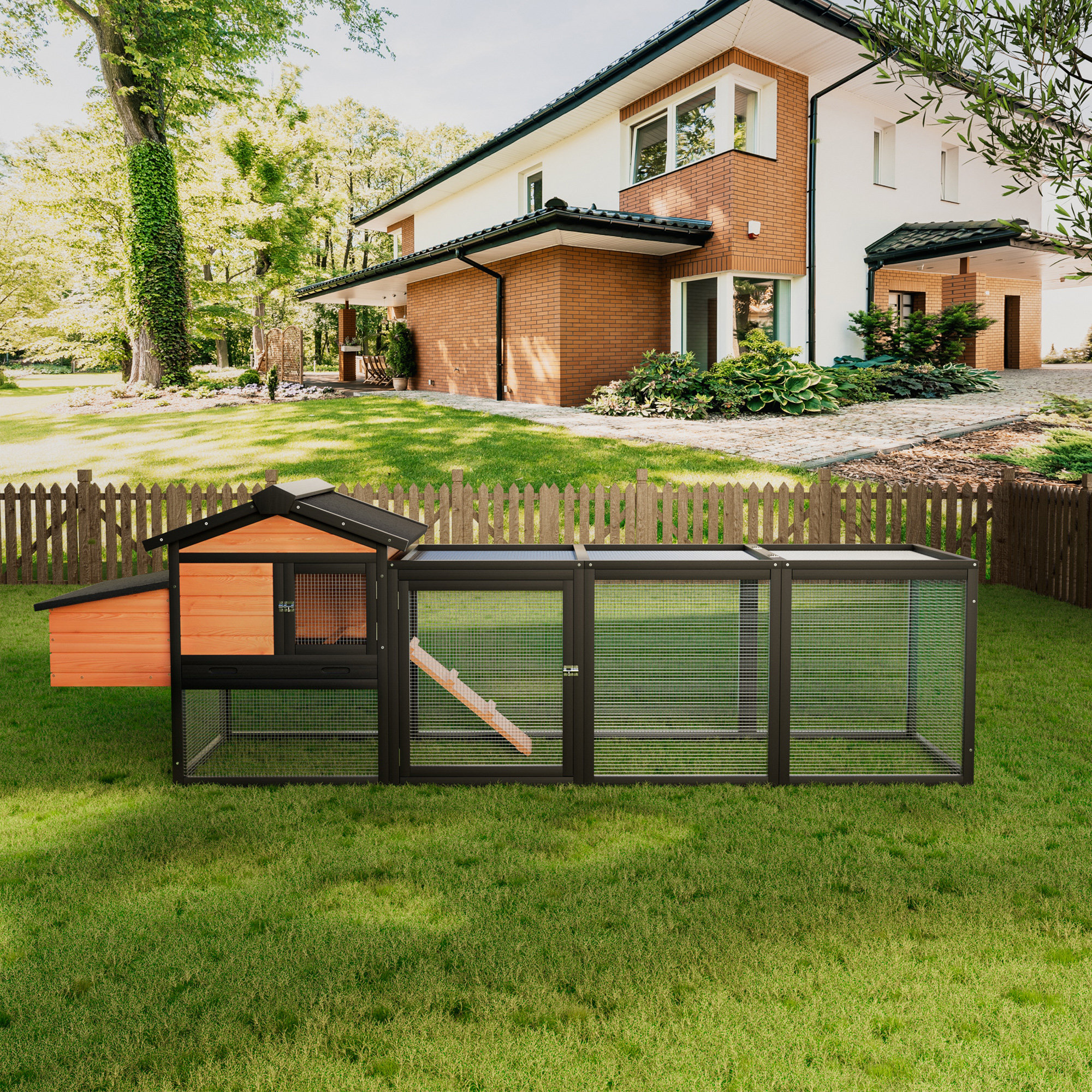 Tucker Murphy Pet™ 106" Outdoor Wooden Chicken Coop,large Outdoor ...