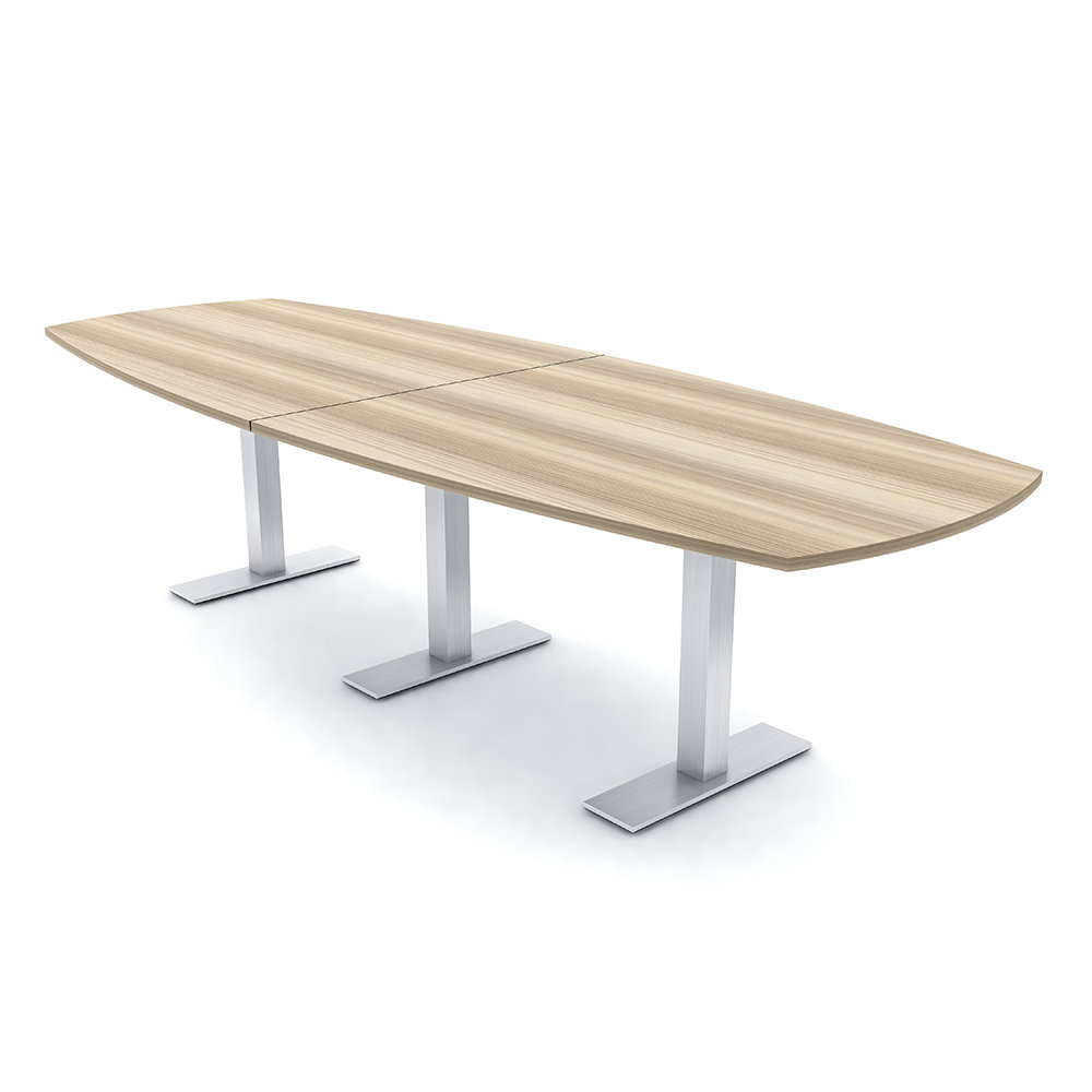 Inbox Zero Arc Boat Conference Table with Metal T Bases | Wayfair