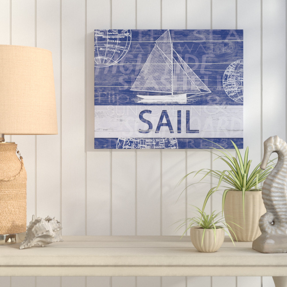 Highland Dunes 'Sail Boal' Graphic Art Print on Canvas | Wayfair