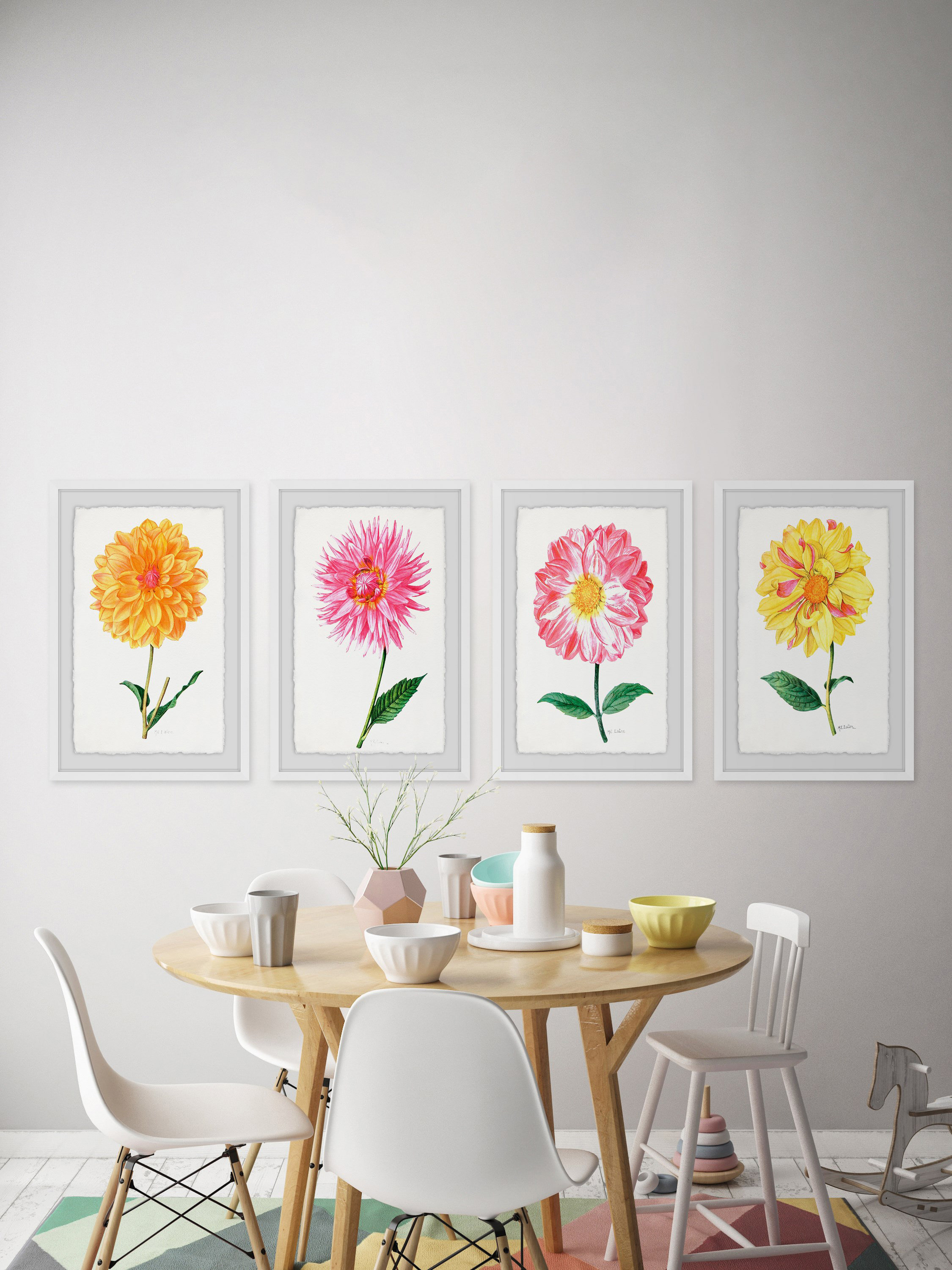 Charlton Home® Flower Power Quadriptych - 4 Piece Picture Frame Print ...