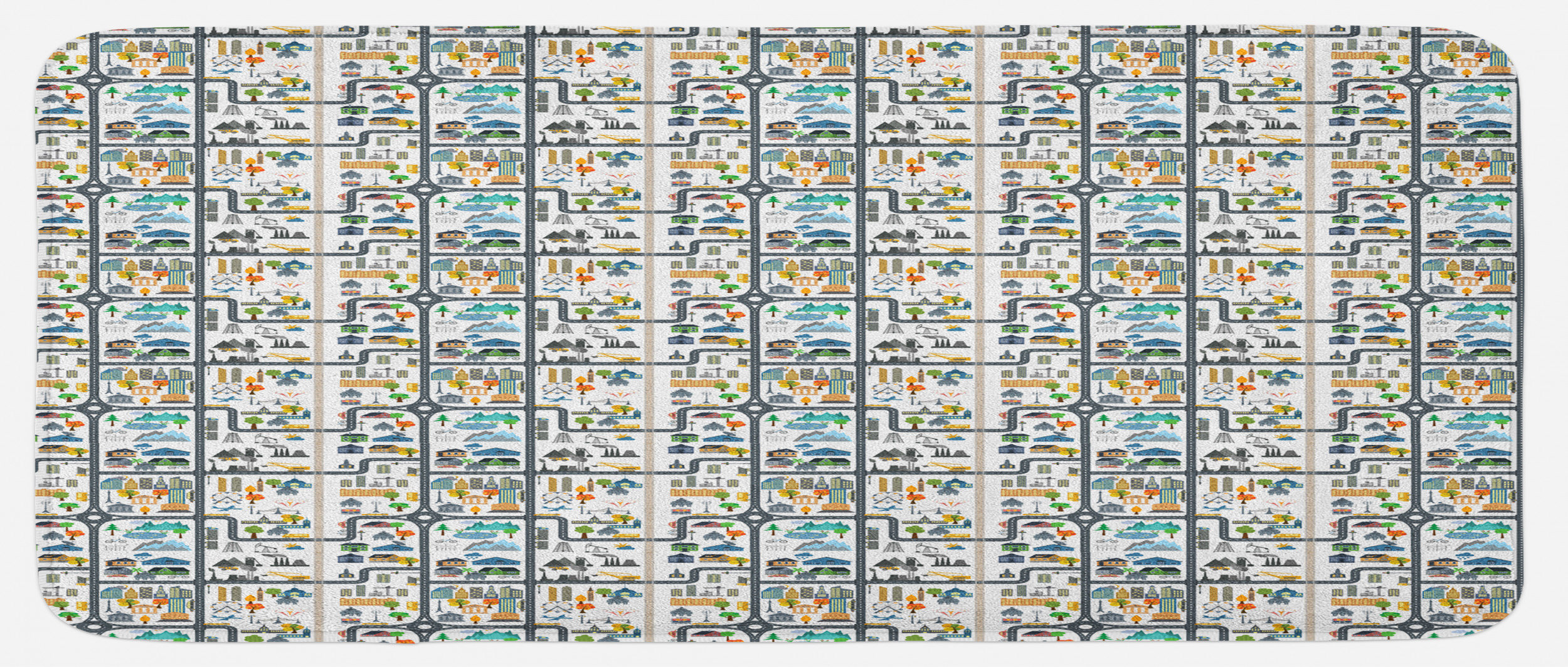 East Urban Home Car Race Track Kitchen Mat | Wayfair