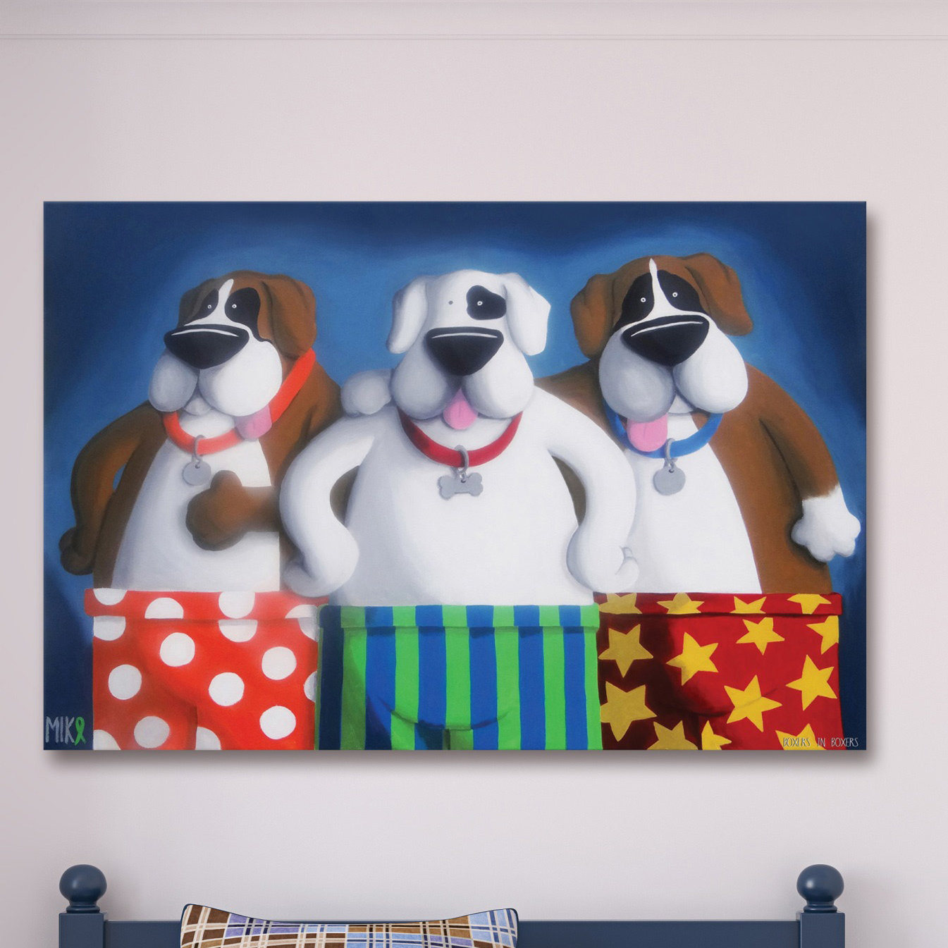 Marmont Hill 'Boxers In Boxers' by Mike Taylor Painting Print on ...