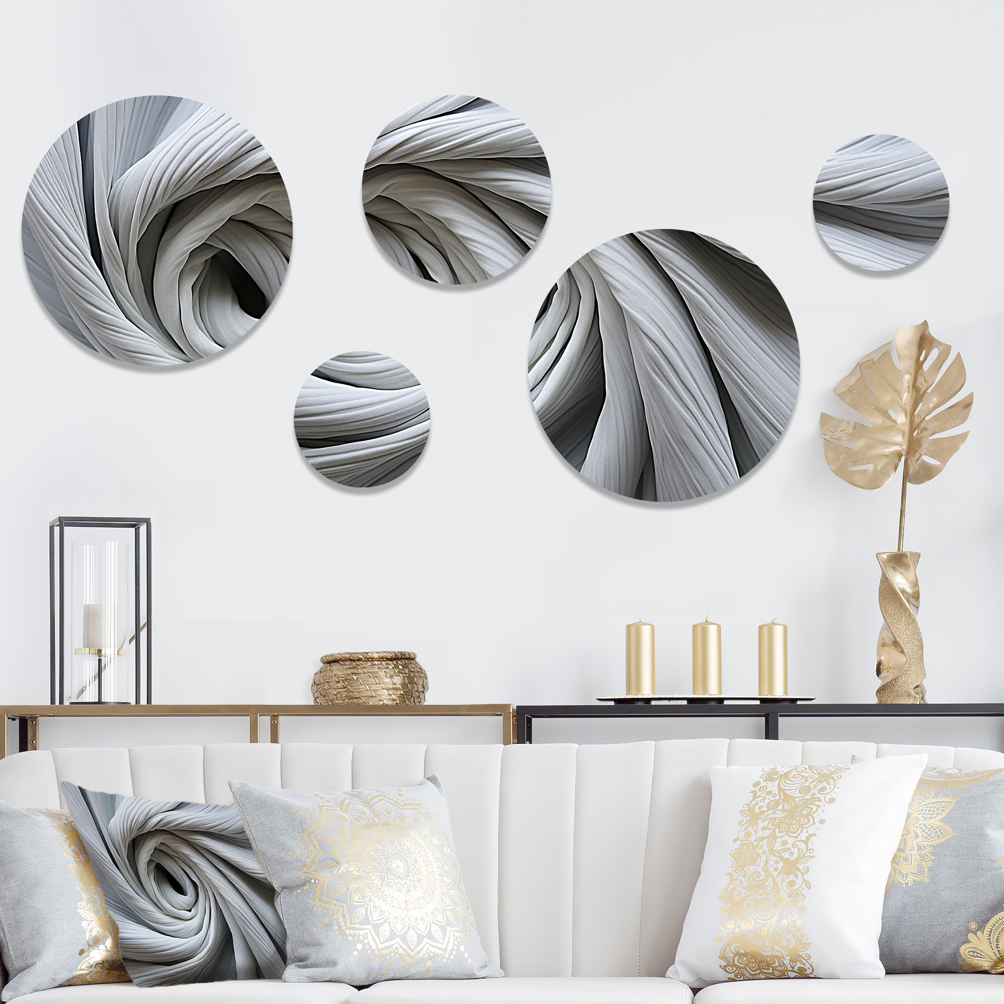 Ivy Bronx Grey Spiraling Fractal Sprial I - Abstract Spirals Round Wall ...