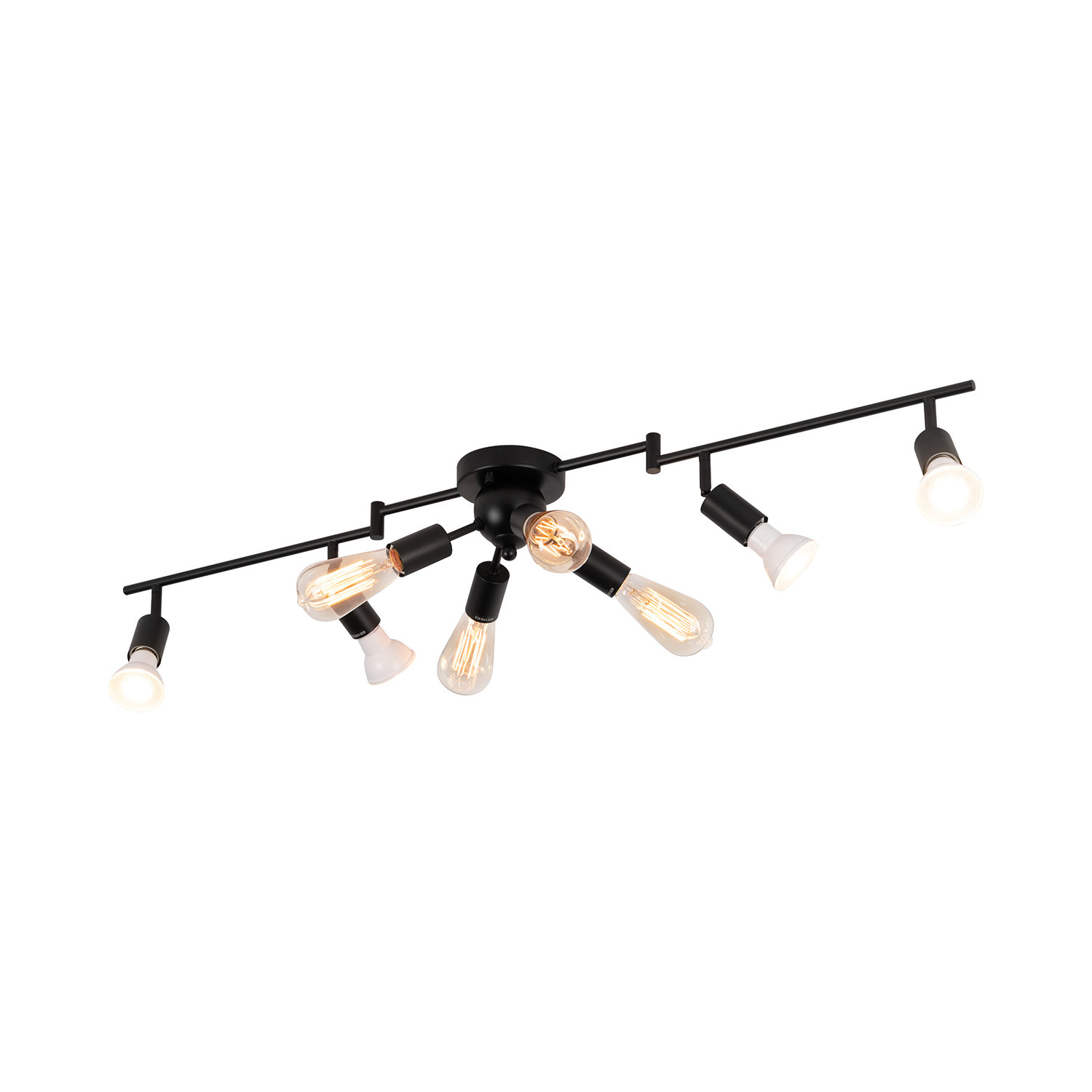 wohoda 3.5 ft 4-Light Black Track Lighting Kit with Rotating Heads and ...