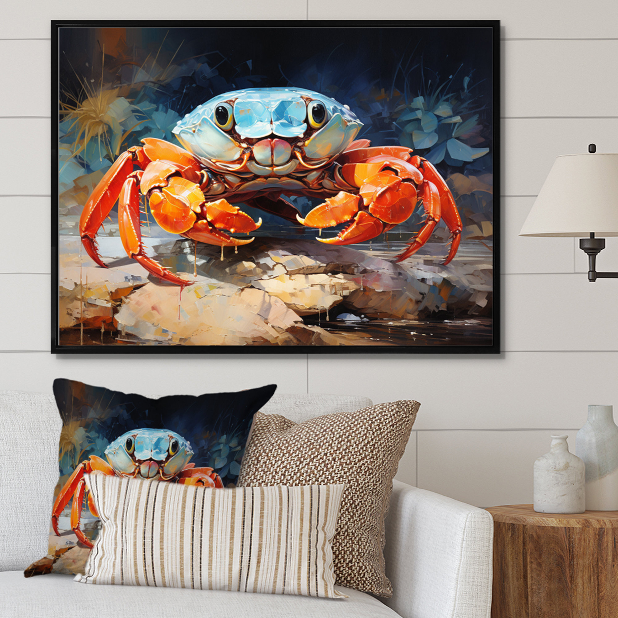 Highland Dunes Crab Coastal Guardian Collage - Animals Wall Art Living ...