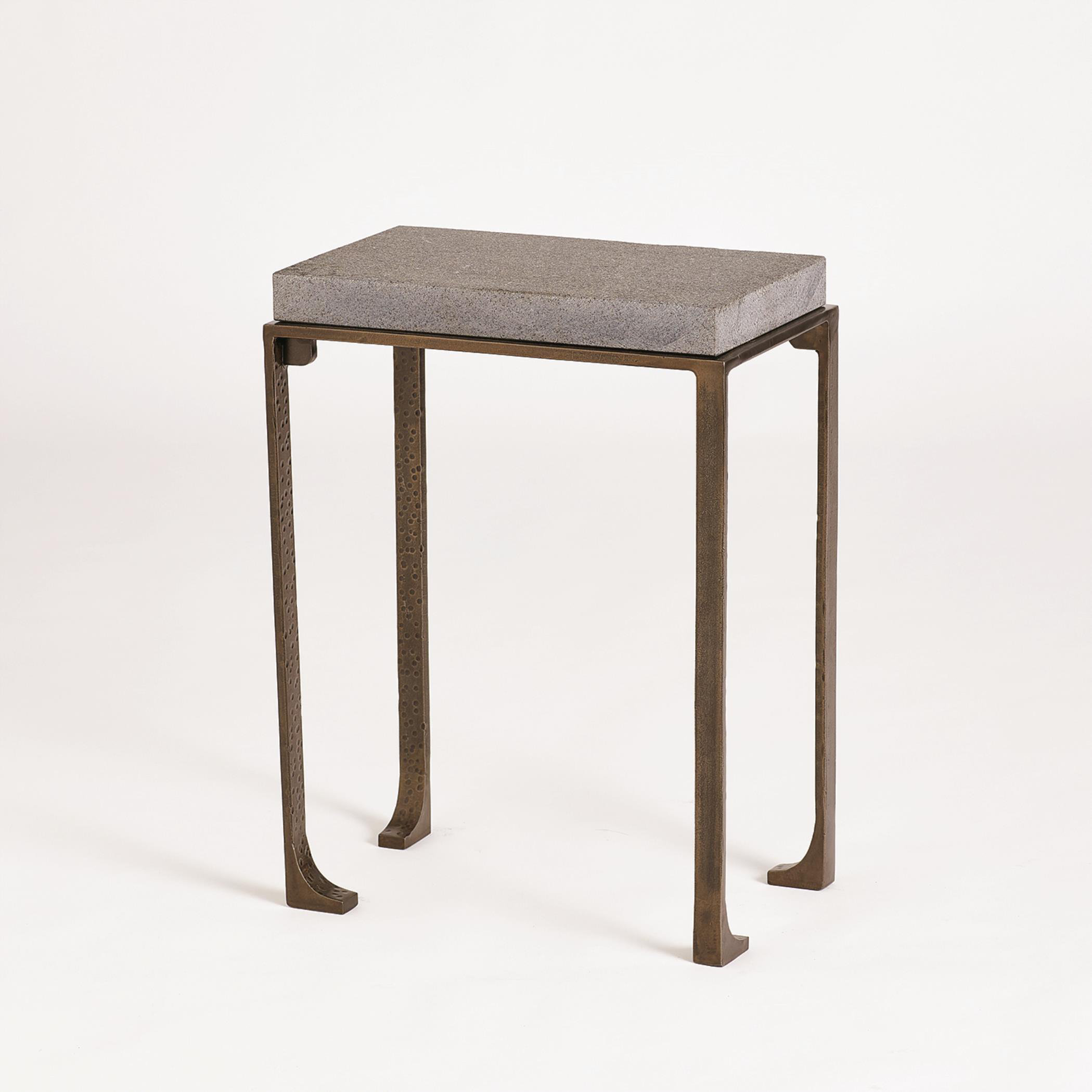 Signature III Zen Side Table W/White Honed Marble-Bronze/Grey-Sm ...