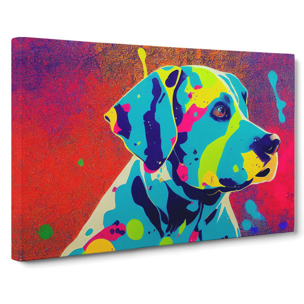Marlow Home Co. Colourful Dog Vol.2 Abstract - Wrapped Canvas Painting ...